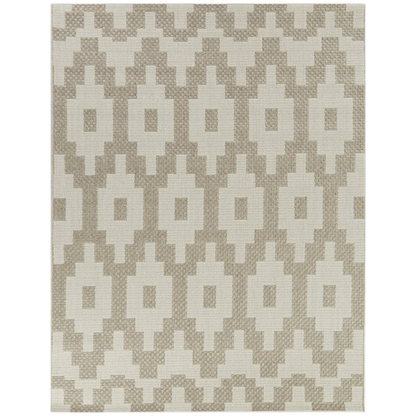 Foundry Select Tapis ikat intérieur / extérieur beige / ivoire Lazlo - Wayfair Canada